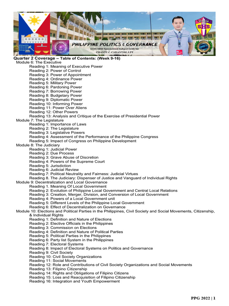 Week 9 16 Handouts PPG 2022 Quarter 2 For Students | PDF | Pardon ...