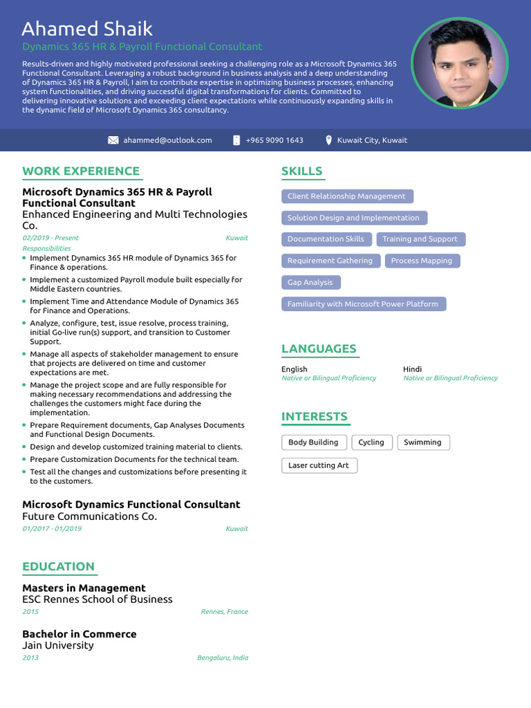 Ahamed Shaik CV Int | PDF | Business