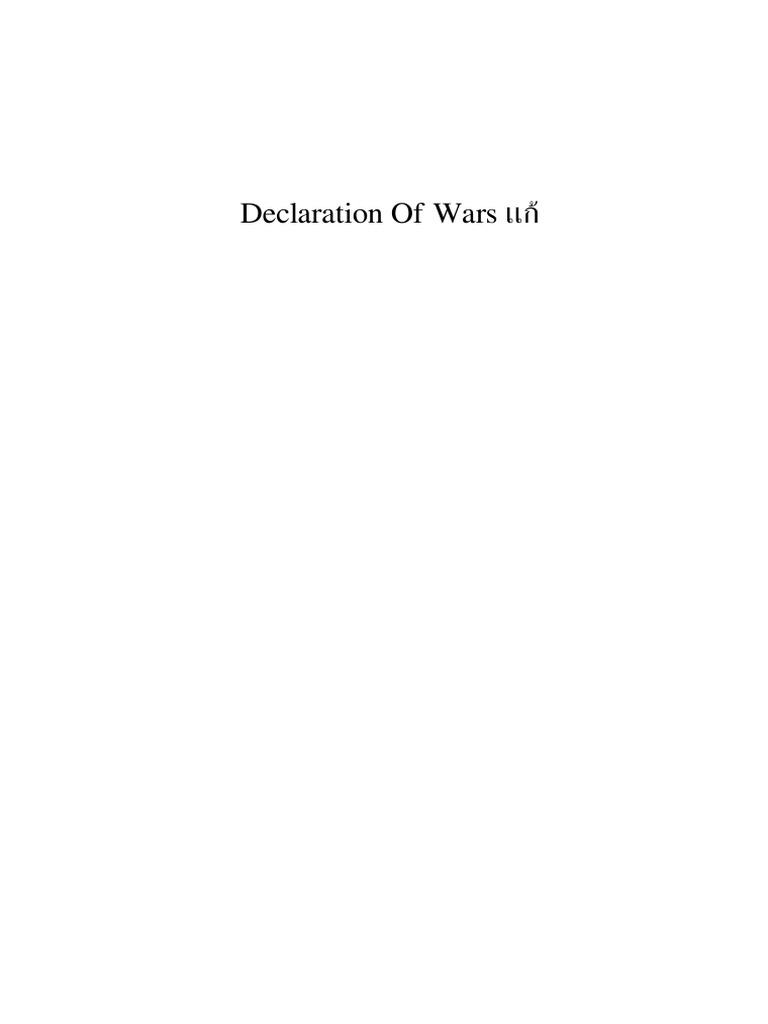 Declaration of War | PDF
