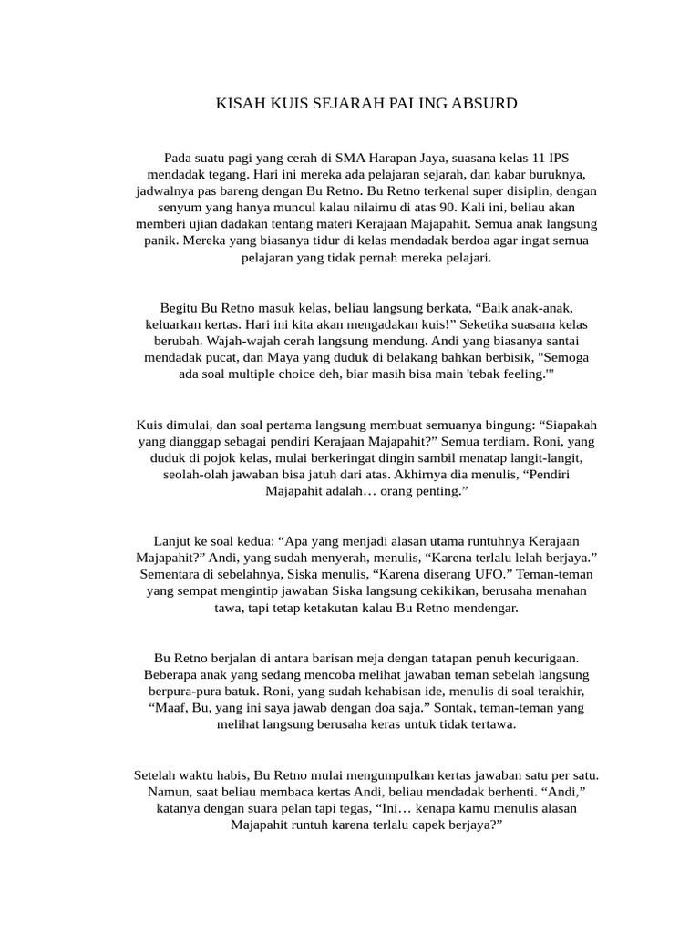 Kisah Kuis Sejarah Paling Absurd | PDF