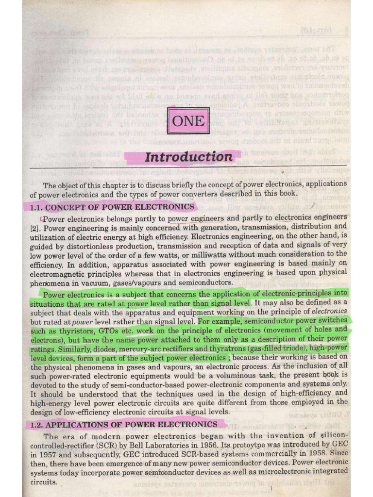 1.0 Introduction Power Electronics | PDF