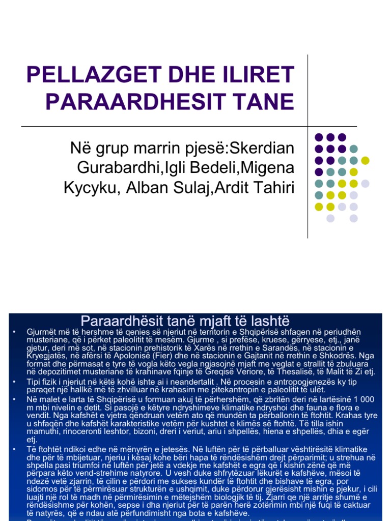 Pellazget Dhe Iliret Paraardhesit Tane | PDF