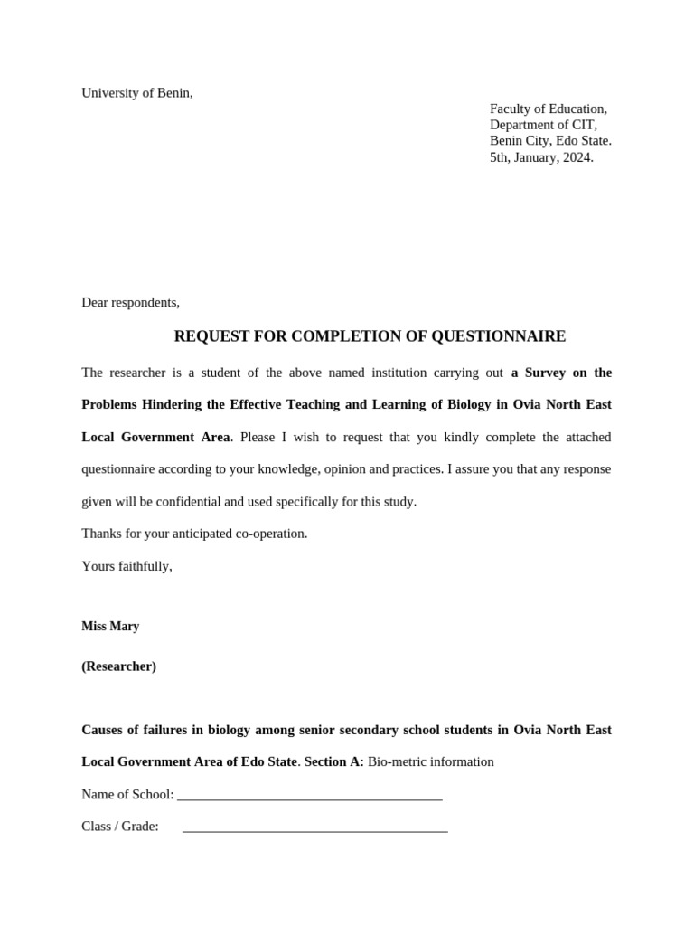 Miss Marry Questionnaire 1 | PDF | Teachers | Curriculum