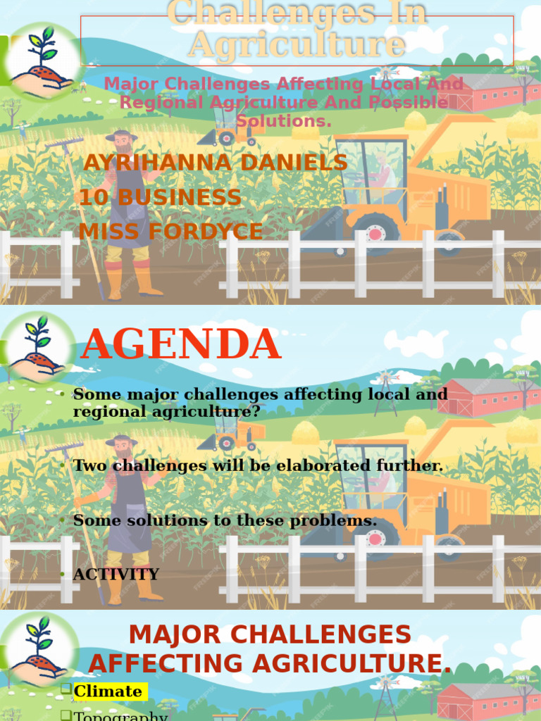 Major Agricultural Challenges and Solutions | PDF | Agriculture | Flood