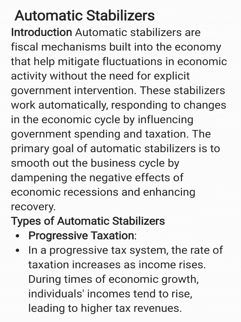 Automatic Stabilizers | PDF