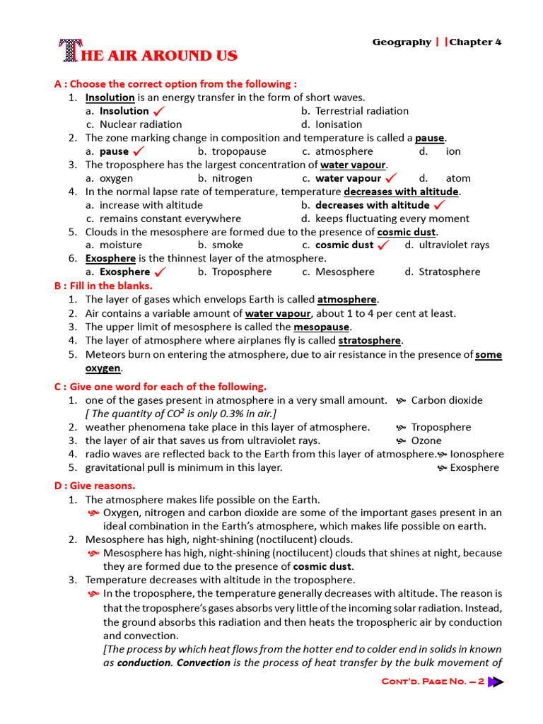 Class 7 Chapter 4 Geography | PDF | Atmosphere Of Earth | Atmosphere