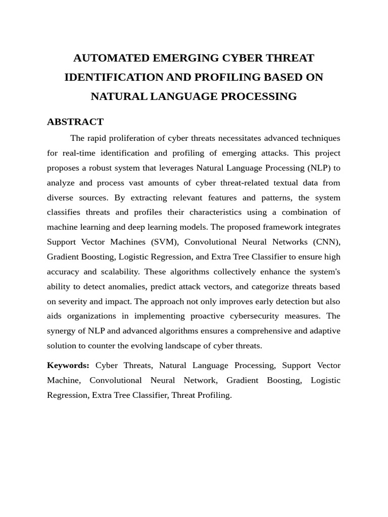 Automated Cyber Threat Profiling System | PDF | Software Testing ...