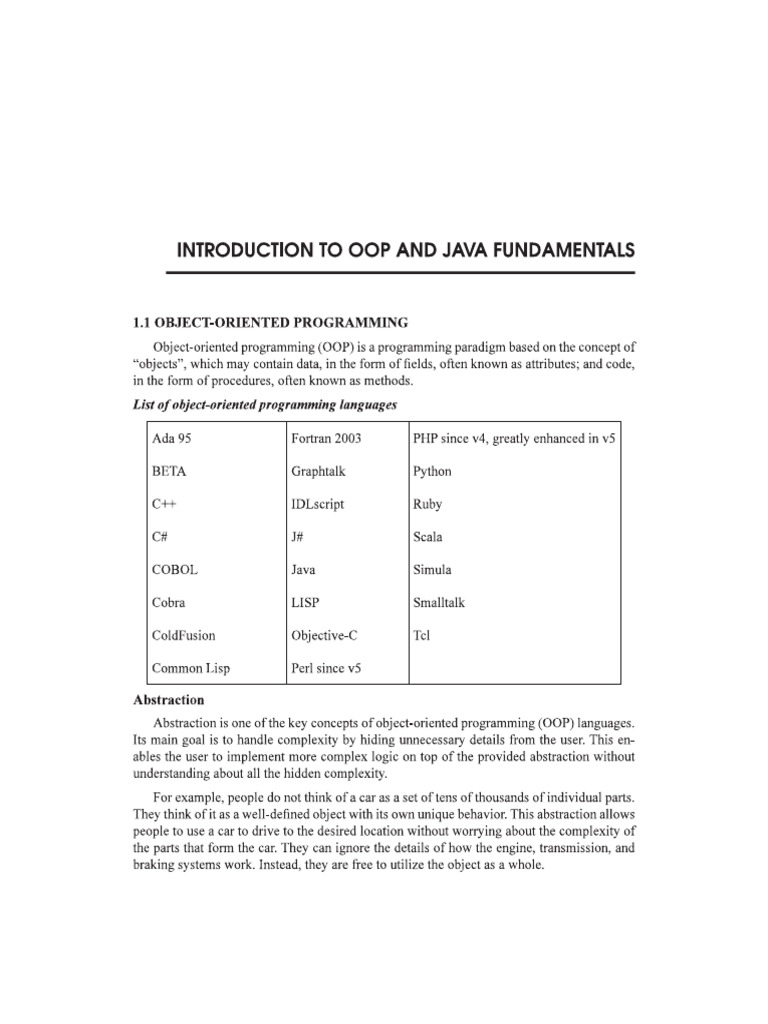 OOPS - Unit 1 - CS3311 | PDF