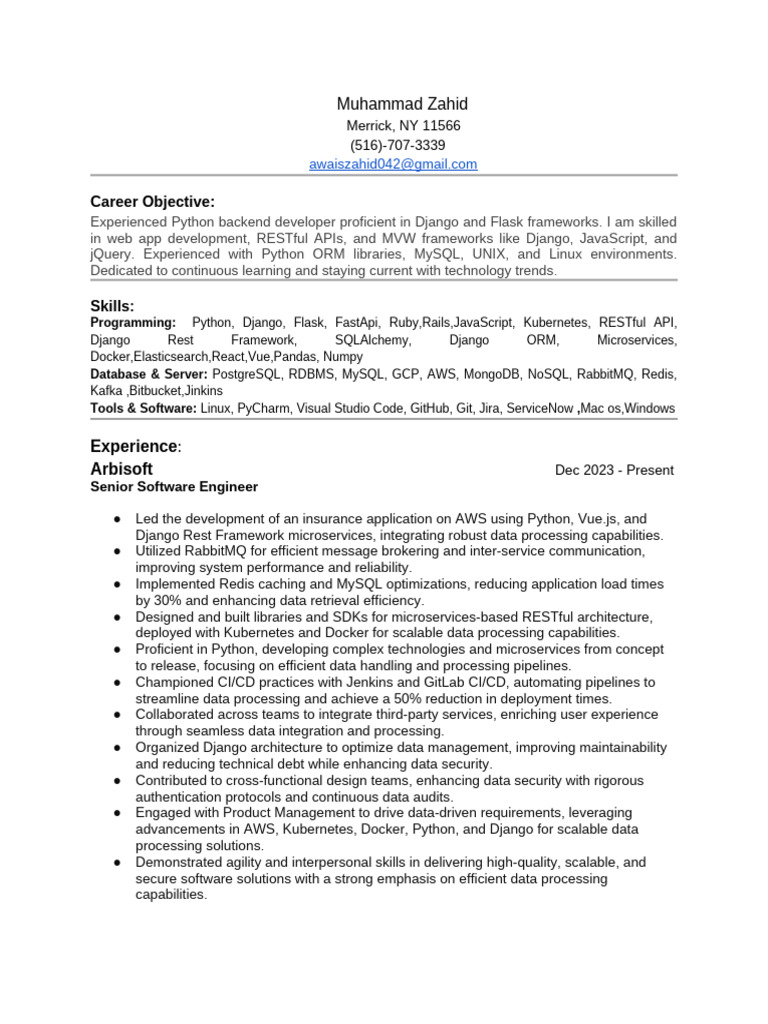 Muhammad - Zahid Resume Meta 1 1 | PDF | Cloud Computing | Python ...