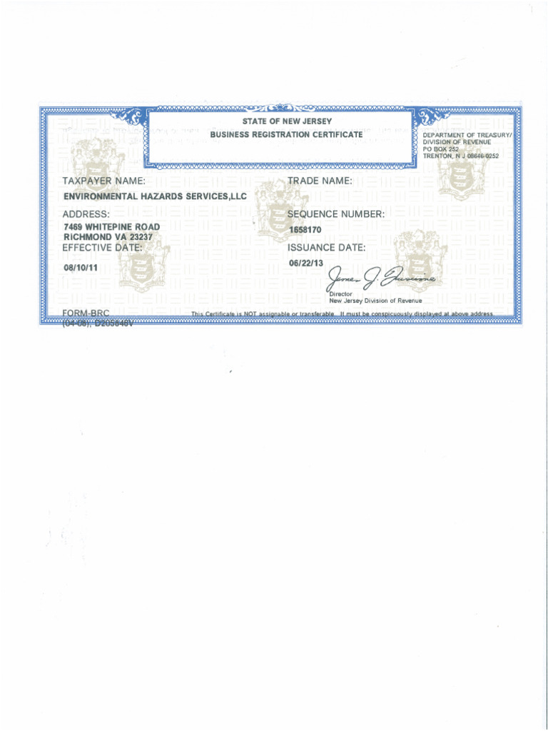 New Jersey Business Registration 2 | PDF