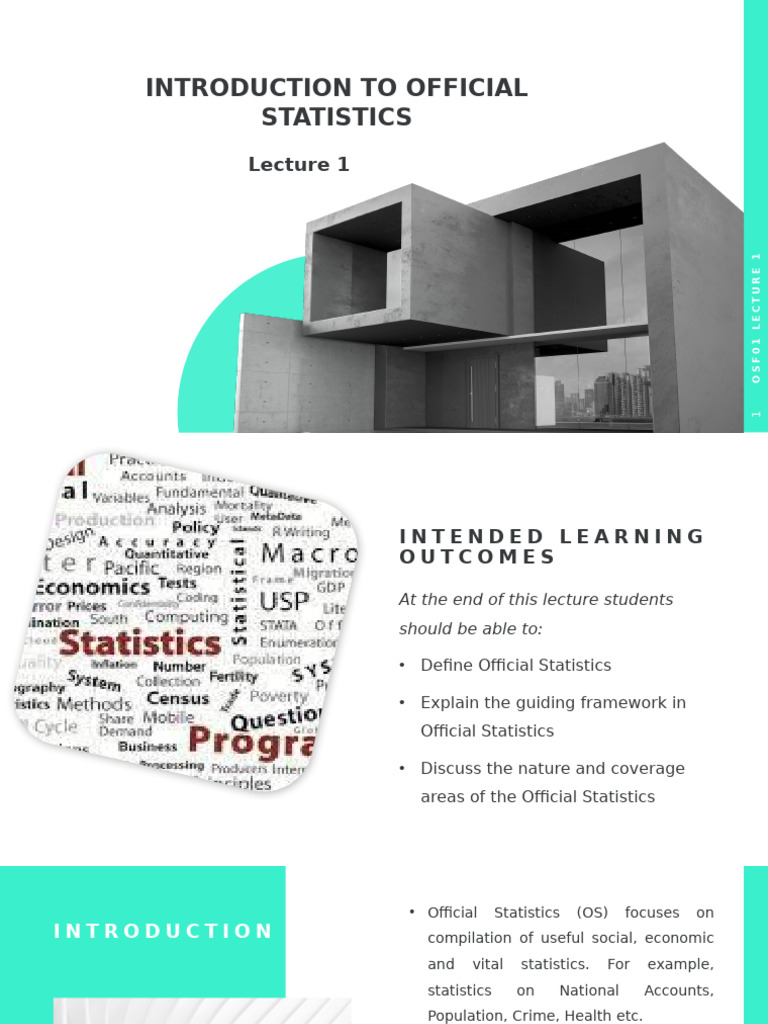 Introduction To Official Statistics Lecture 1 | PDF | Official Statistics | Statistics