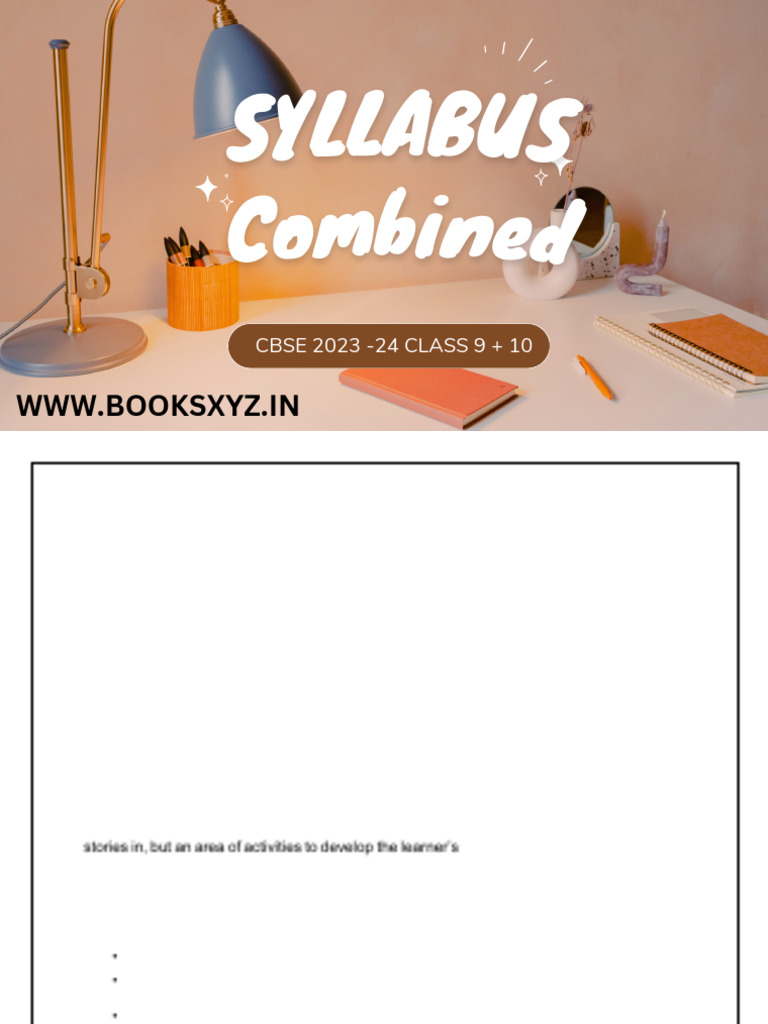 CBSE 2023 - 24 Class 9 10 Combined Syllabus | PDF | Reading Comprehension | Fluency