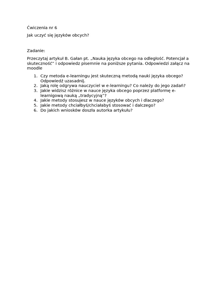 Ä Wiczenia NR 6 | PDF