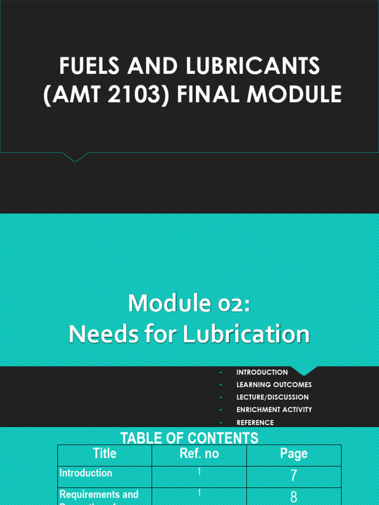 AMT 2103 FINAL MODULE No.2 | PDF | Lubricant | Applied And Interdisciplinary Physics