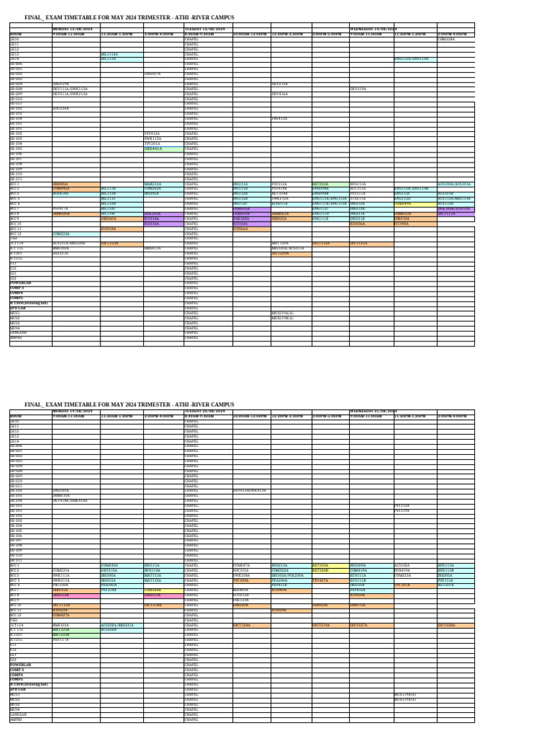 Final - Examination Timetable - May 2024 | PDF