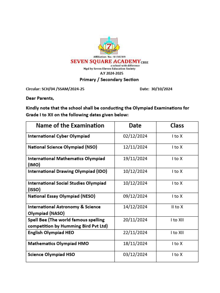 Olympiad Circular-2 | PDF