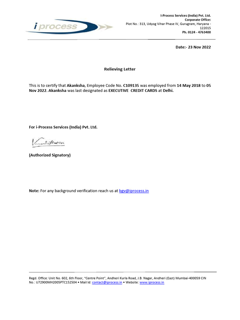 RELEVING LETTER - Compressed | PDF