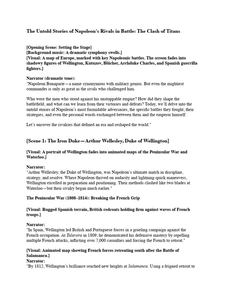 The Untold Stories of Napoleon's Rivals in Battle - The Clash of Titans | PDF | Battle Of ...