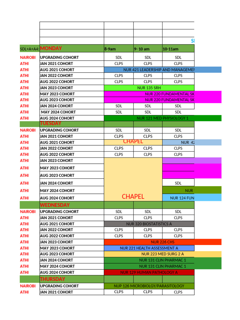 September 2024 Teaching Timetable | PDF | Medical Specialties | Health ...