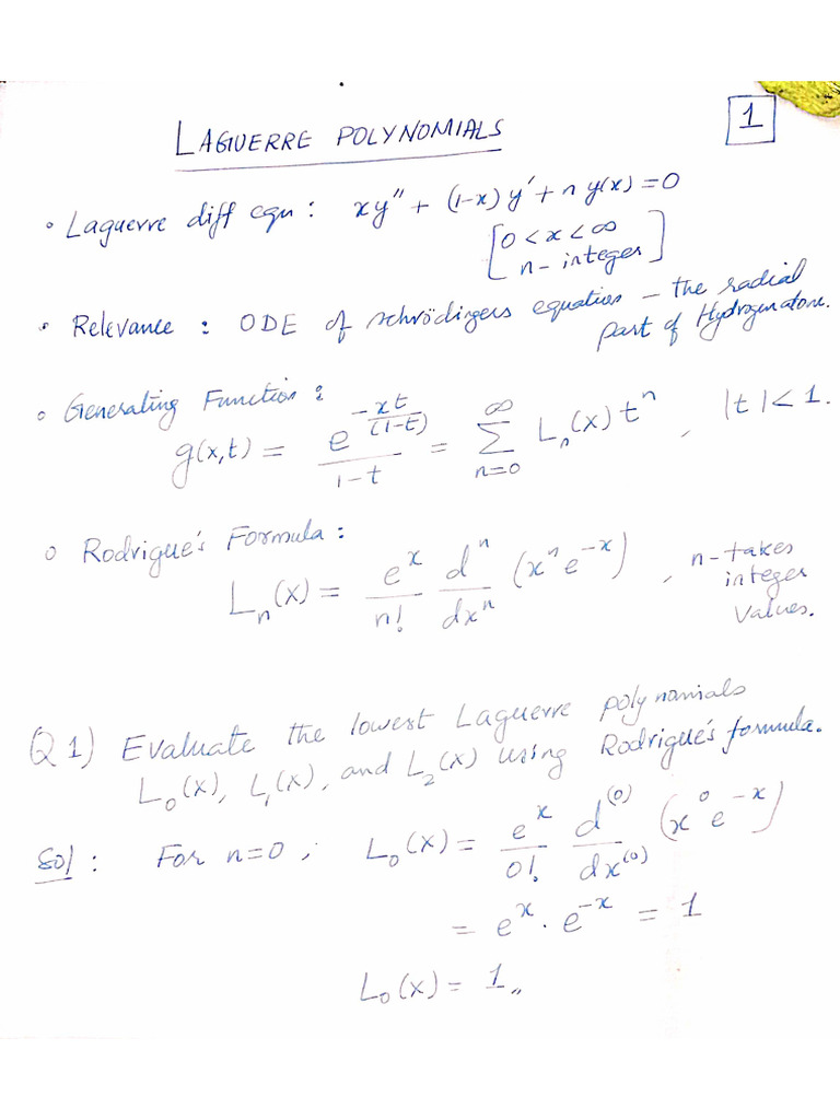 Laguerre Polynomials | PDF