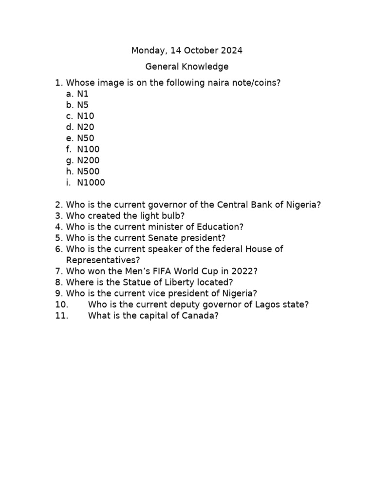 General Knowledge 7 | PDF