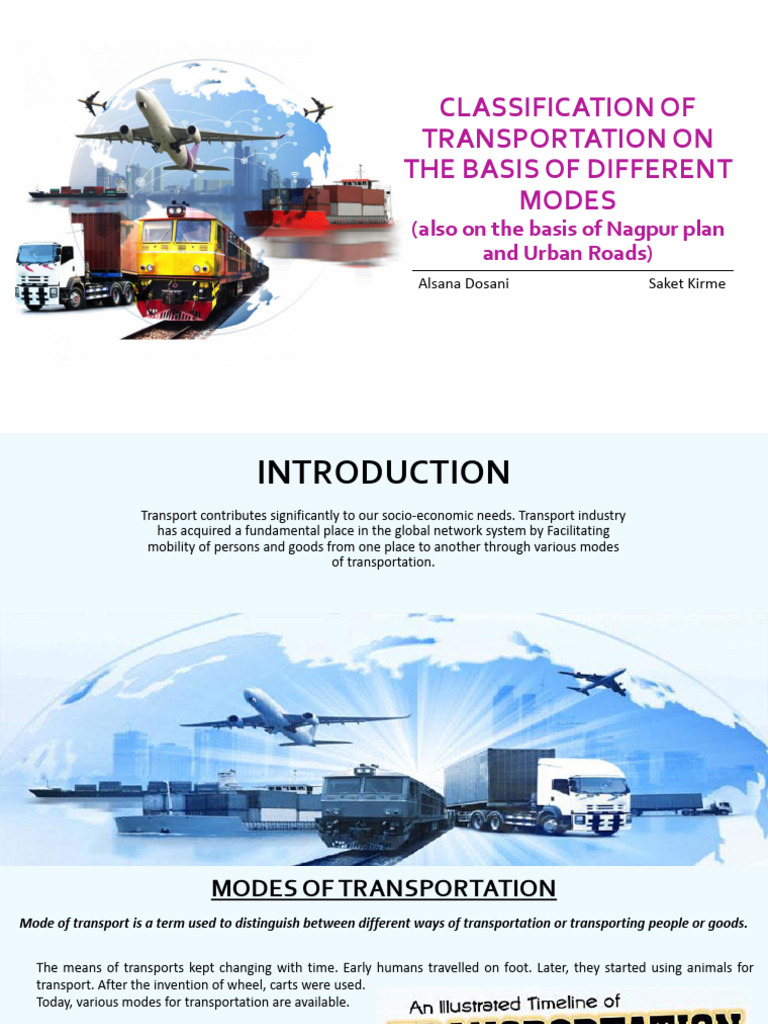 Classification of Transportation On The Basis of Different | PDF ...