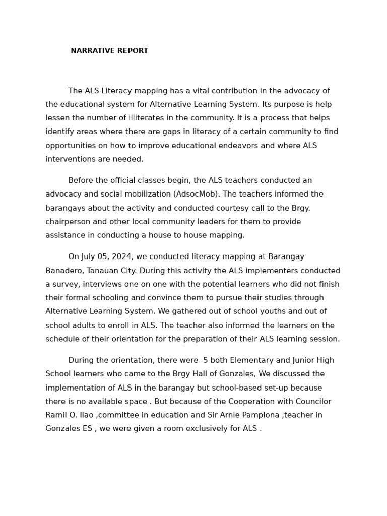 NARRATIVE Gonzales PUGAY TANAW 2024 1 | PDF