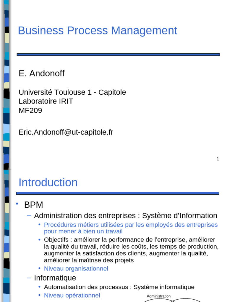 Business Process Management: E. Andonoff | PDF | Gestion de processus ...