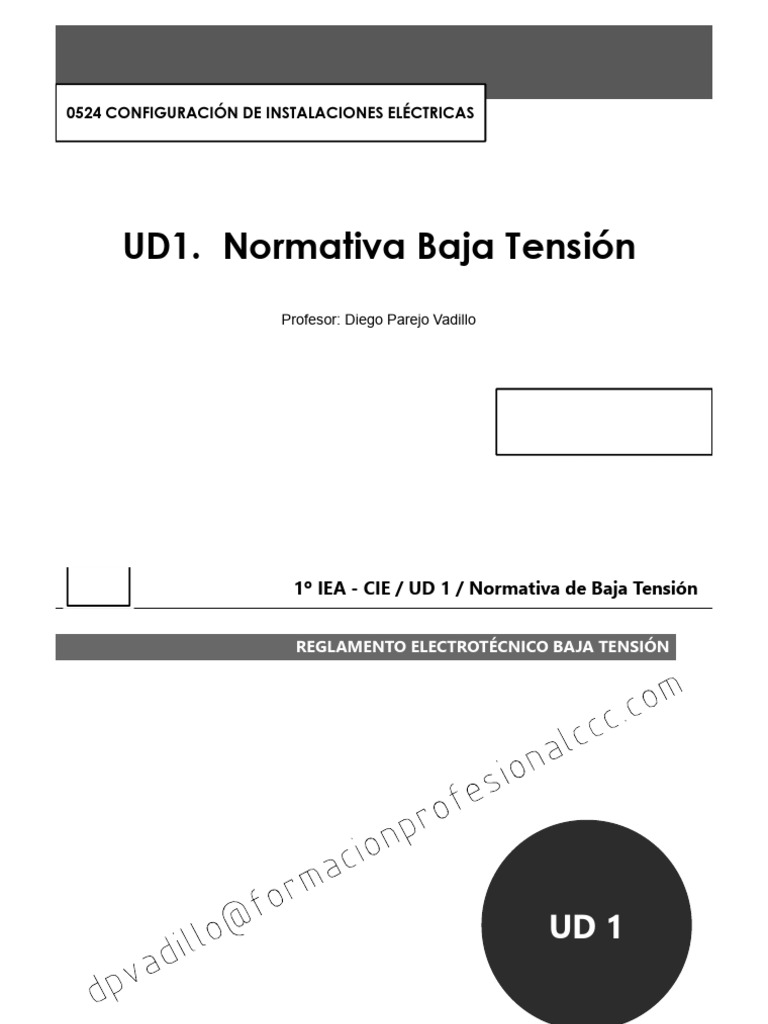 U1 Normativa BT VALUM | PDF | Cableado eléctrico | Ingenieria Eléctrica