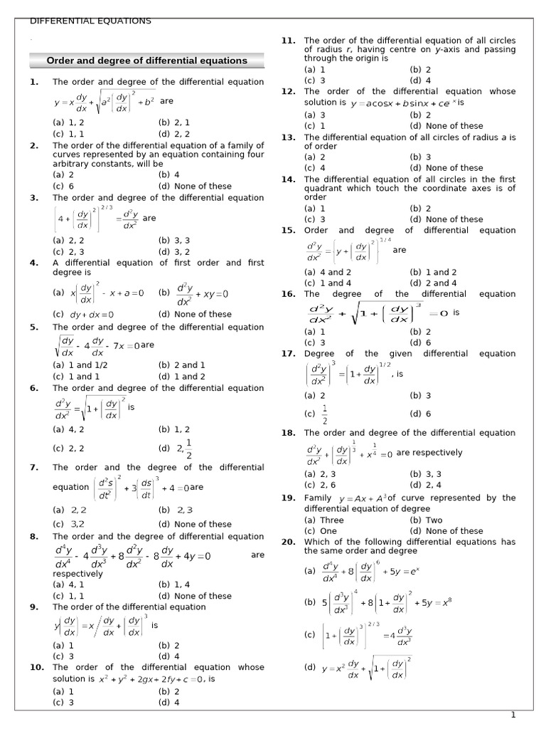 Diff Equation Pdf Equations Coordinate System