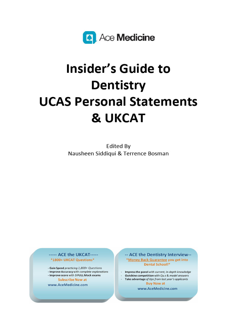Insiders Guide To Dentistry UCAS Personal Statements & UKCAT - PDF Room ...