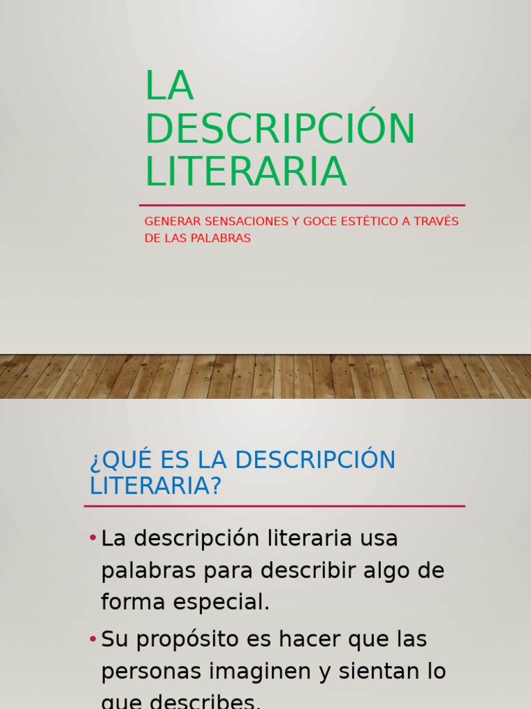 Descripcion - Literaria Sexto | PDF