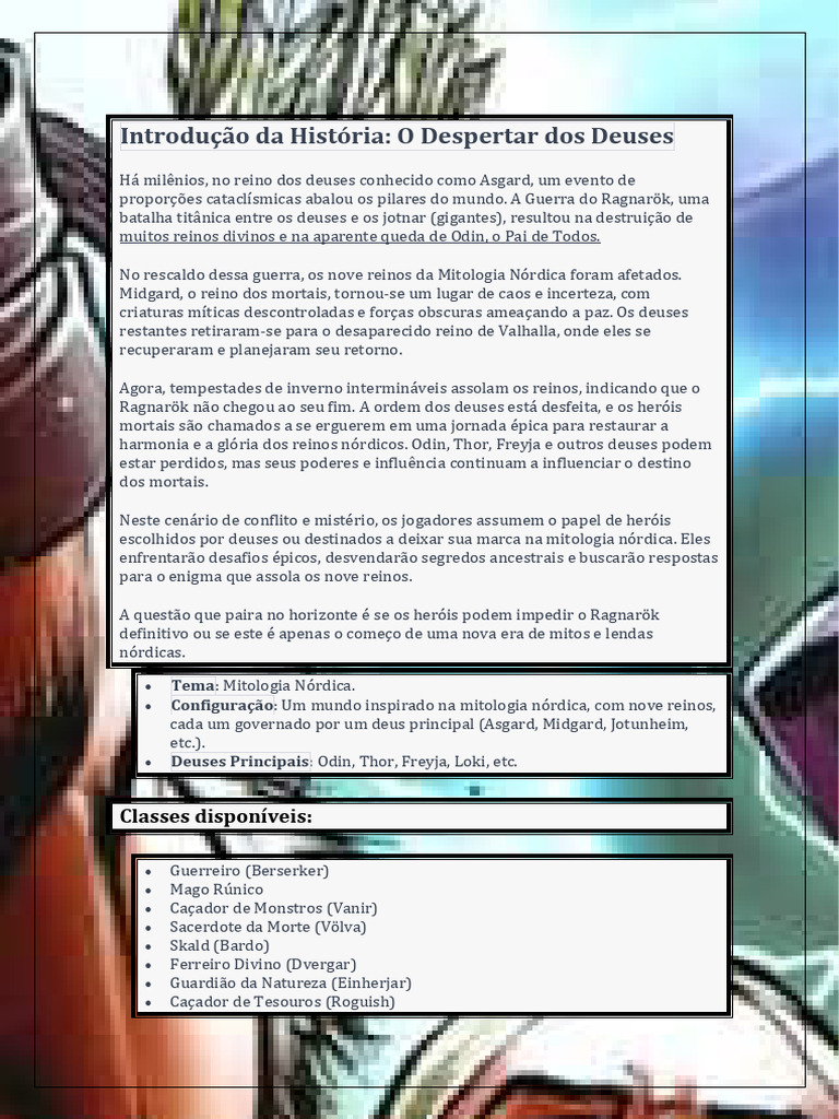 O Despertar Dos Deuses RPG de MESA 1 | PDF | Jogos de RPG | Odin