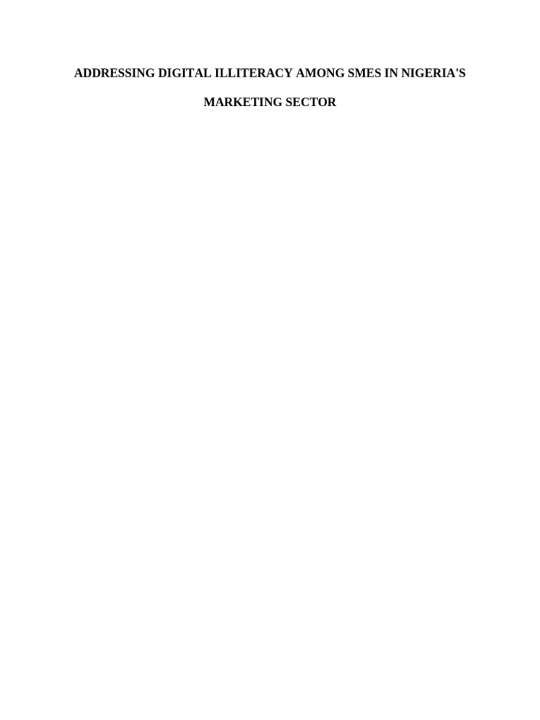 Combating Digital Illiteracy in Nigerian SMEs | PDF | Digital Marketing ...
