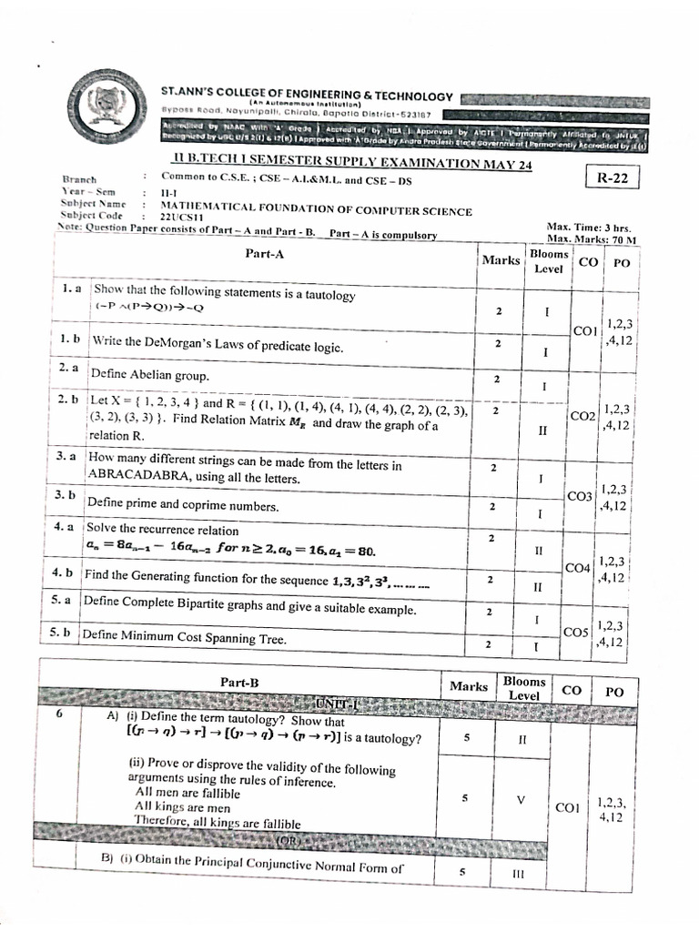 DMGT Supply Question Paper With Key May 24 | PDF