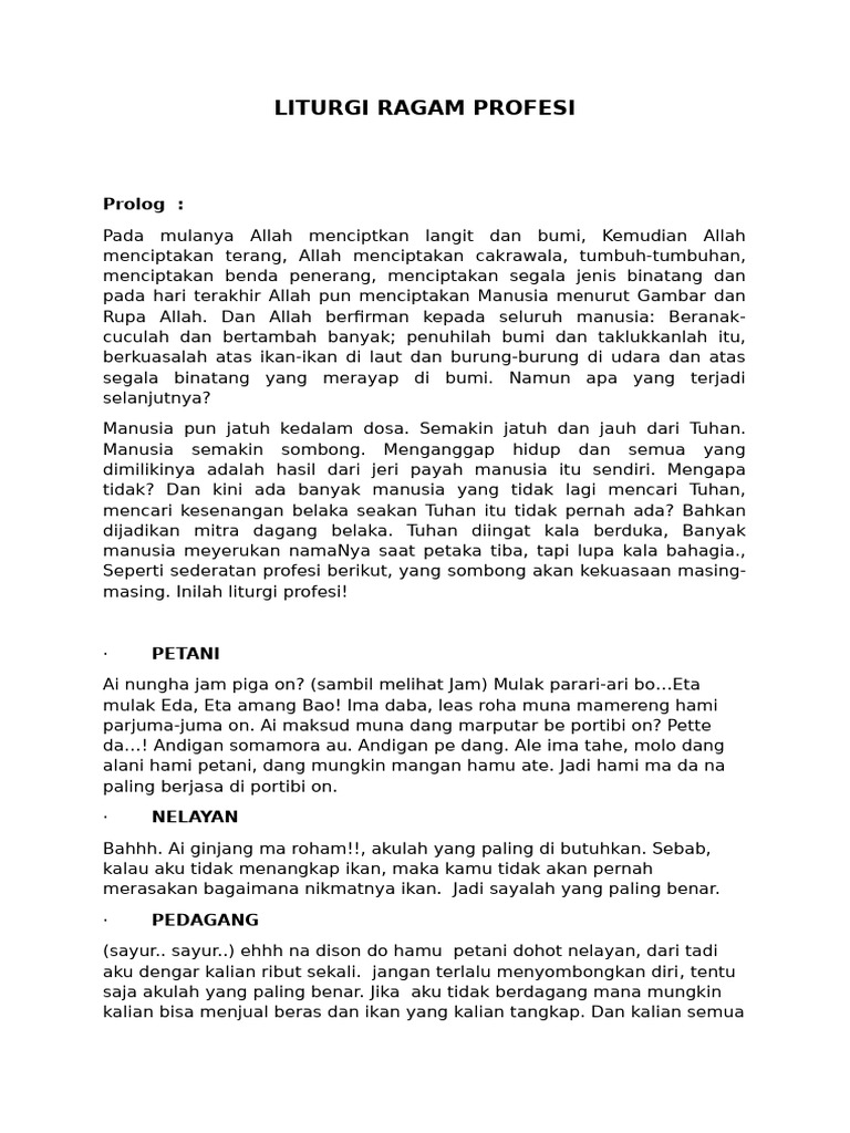 Liturgi Ragam Profesi | PDF