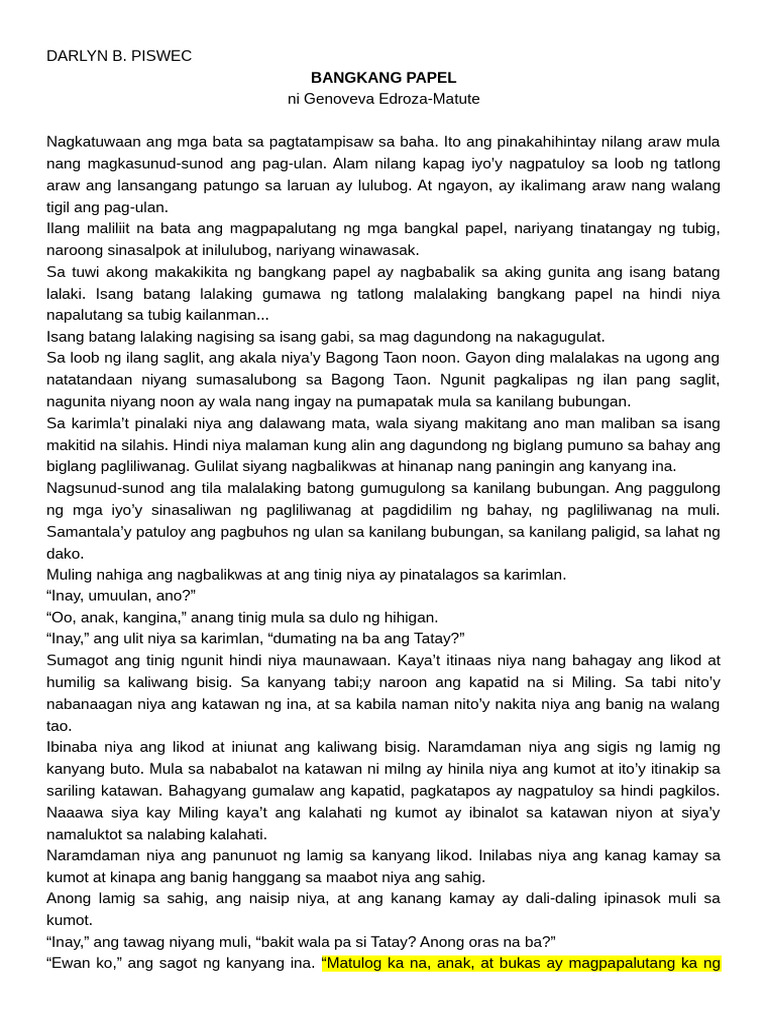 Bangkang Papel | PDF