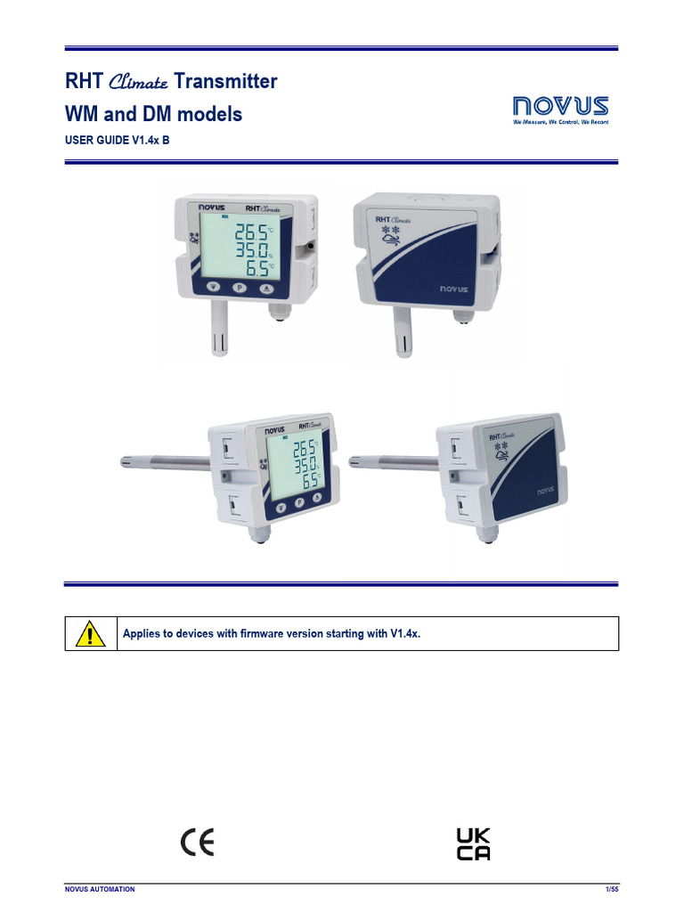 Manual RHT Climate WM DM Transmitter v14x B en | PDF | Humidity ...