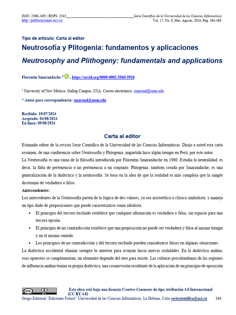 Neutrosofía y Plitogenia: Fundamentos y Aplicaciones | PDF | Dialéctico | Proposición