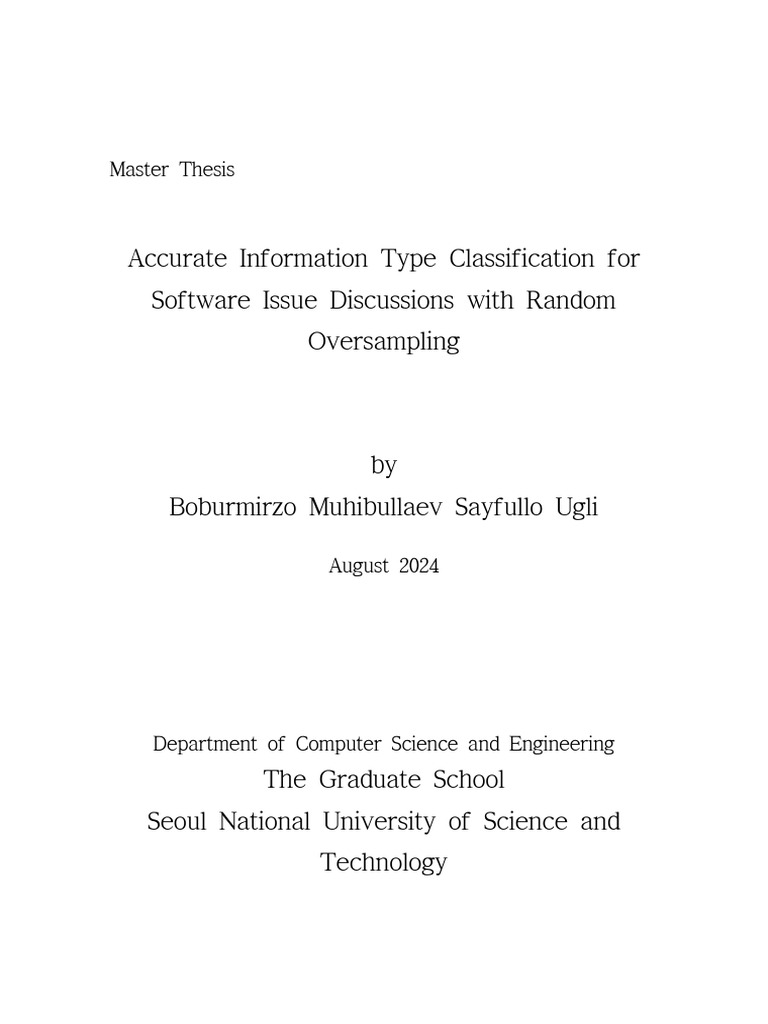 Software Issue Classification Optimization | PDF | Statistical ...