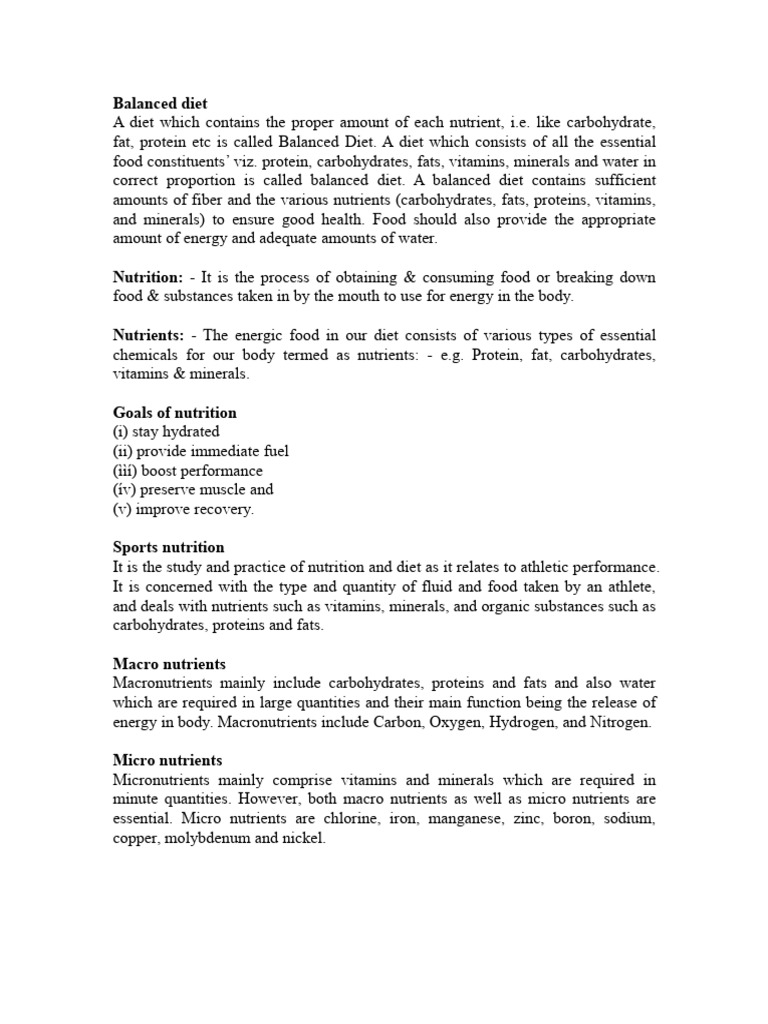 Essential Guide to Balanced Diet | PDF | Nutrients | Nutrition