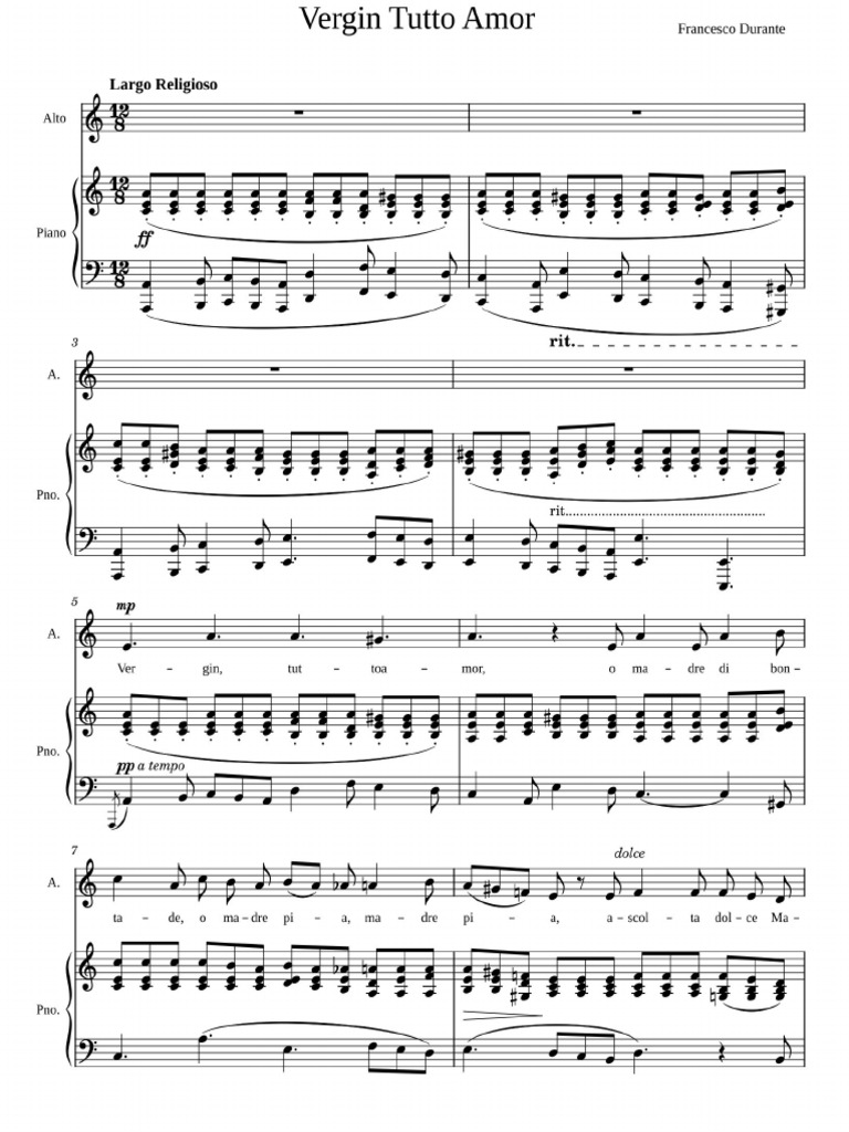 Vergin Tutt'amor (Low Voice) | PDF