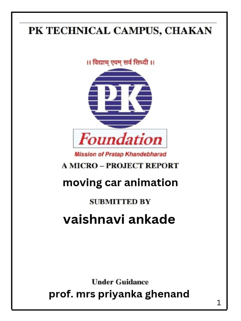 CGR Microproject Moving Car | PDF