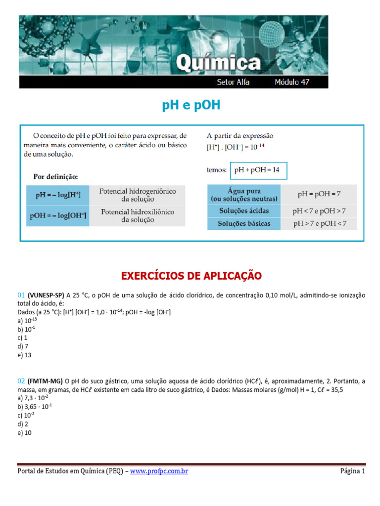 PH E POH - Removed | PDF | Ph | Ácido
