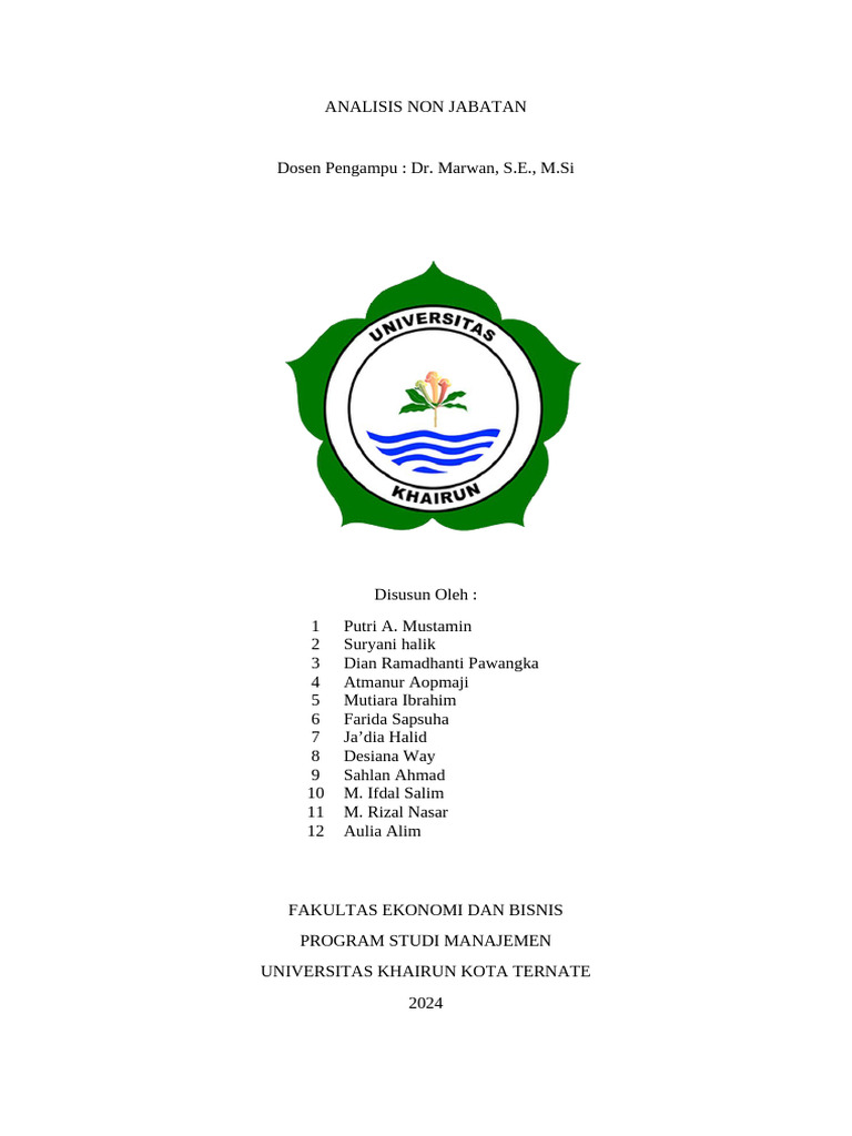 Analisis Dosen Fadli Ali Taslim | PDF