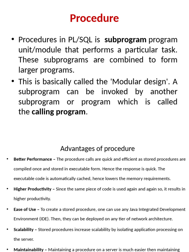 Chap-4 Procedure and Function | PDF | Parameter (Computer Programming) | Pl/Sql