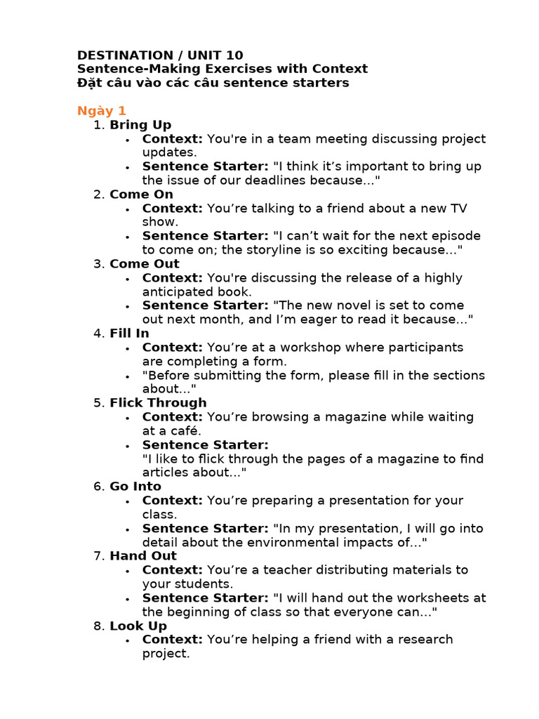 Destination B2 - Sentence Making | PDF | Psychology | Social Psychology