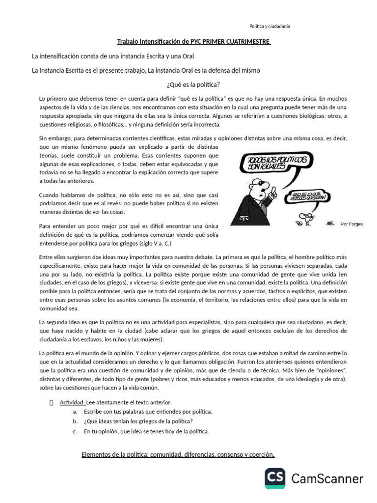 PyC Trabajo Integrador Primer Cuatrimestre | PDF | Poder (social y político) | Ideologías