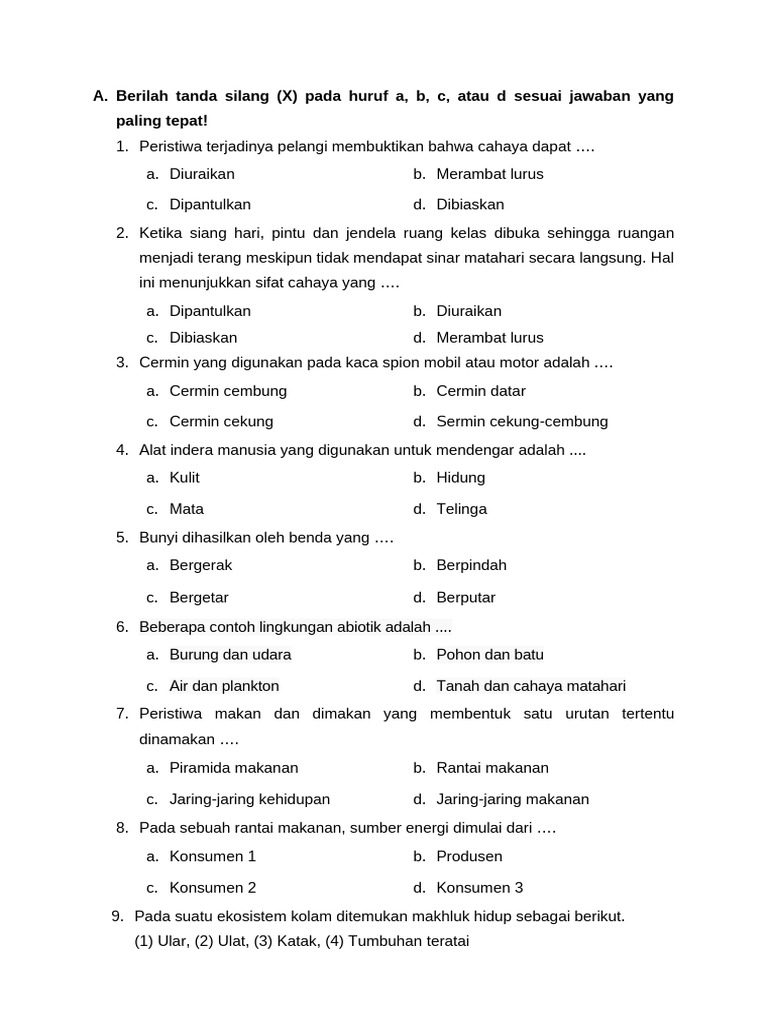 Soal Asas Ganjil IPAS Kelas 5 | PDF