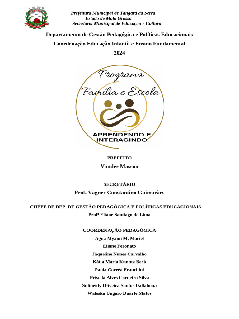 Programa Familia Escola Aprendendo e Interagindo | PDF | Pedagogia | Família